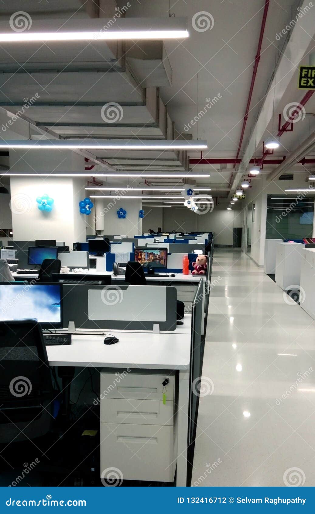 Work Station with Sidewalk of an Information Technology Company. Stock ...