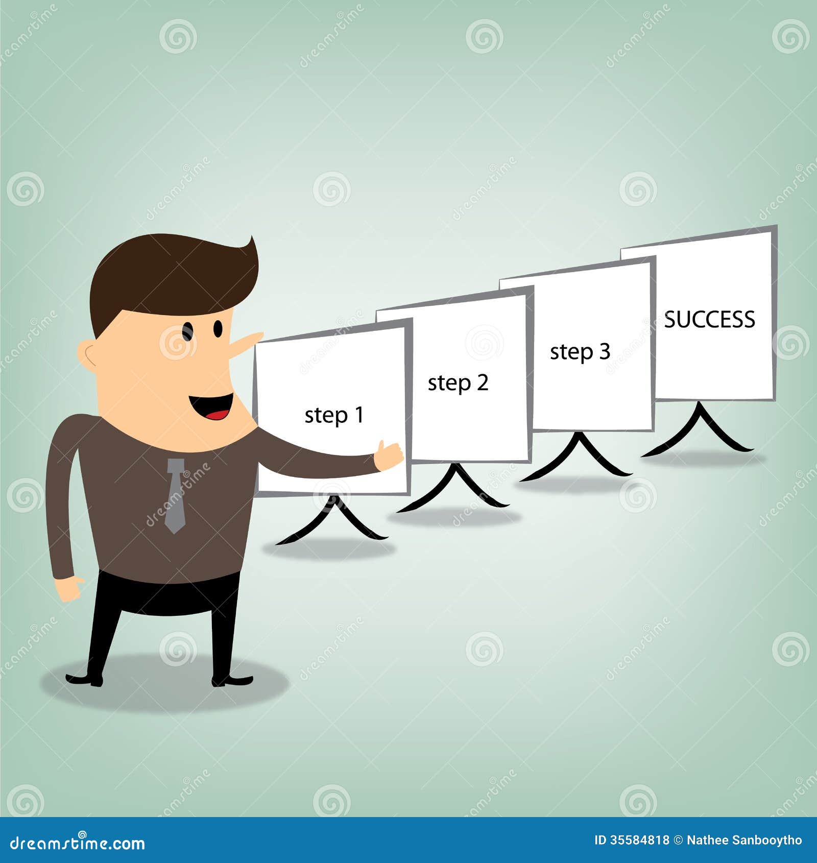 Step On Poo Cartoon Comic Business Situation. Business Mistakes Concept ...