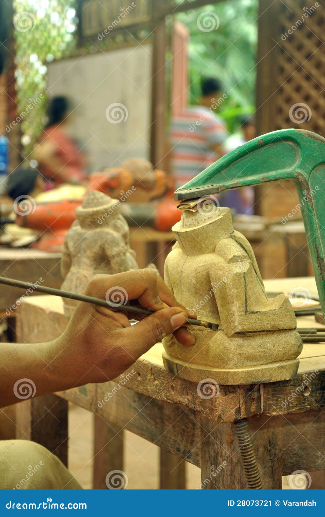 Work with stone carving stock image. Image of hammer - 28073721