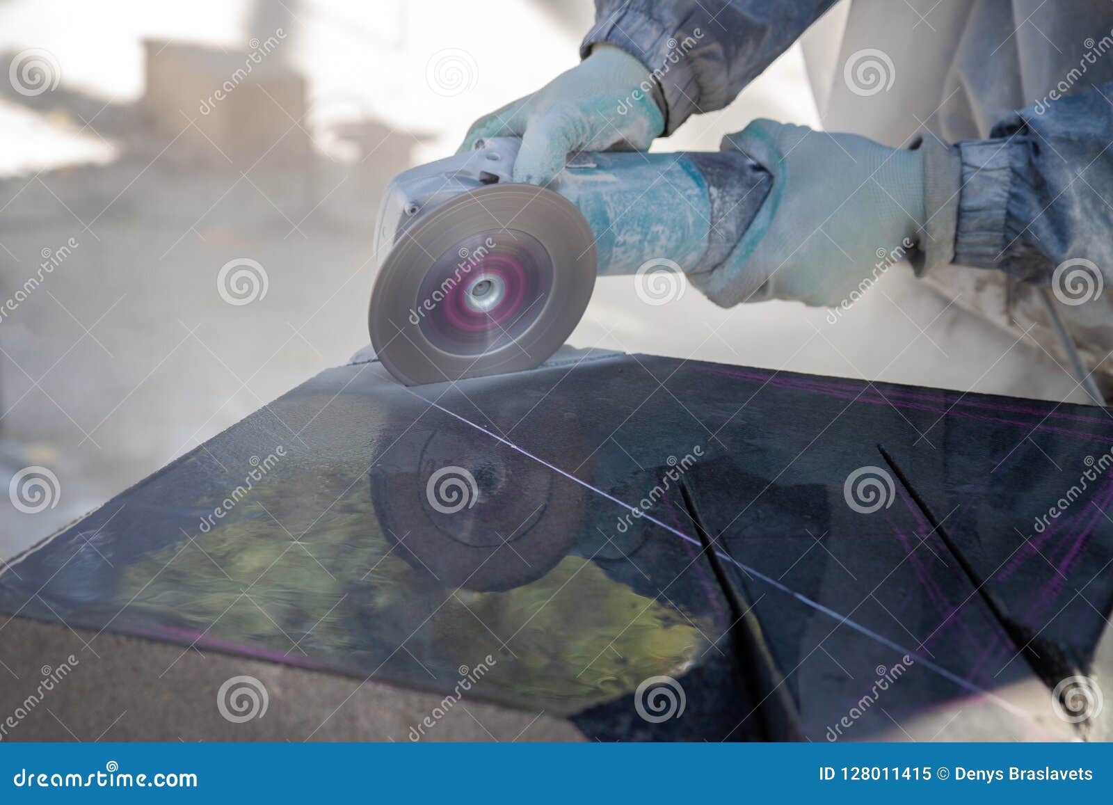 The Work of the Stone Sculptor Gabbro Granite. Stone Cutting by ...