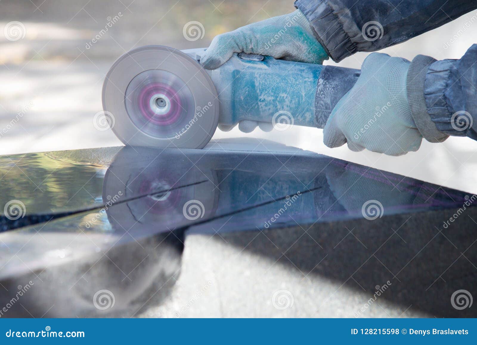 The Work of the Stone Sculptor Gabbro Granite. Stone Cutting by ...