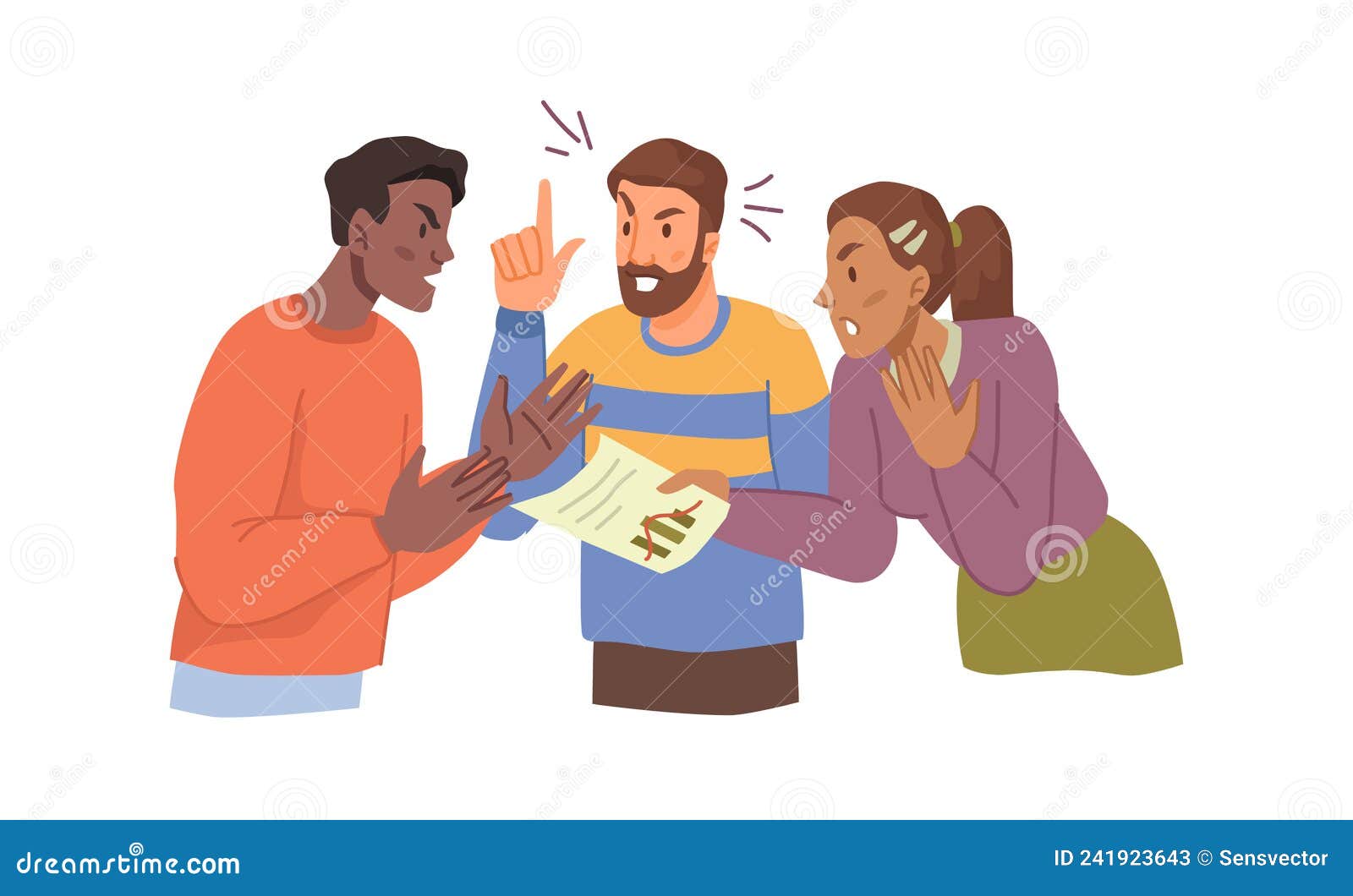 Work Stress and Conflicts, Swearing Colleagues Stock Vector ...