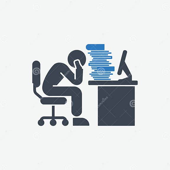 Work stress icon stock illustration. Illustration of desk - 346302011