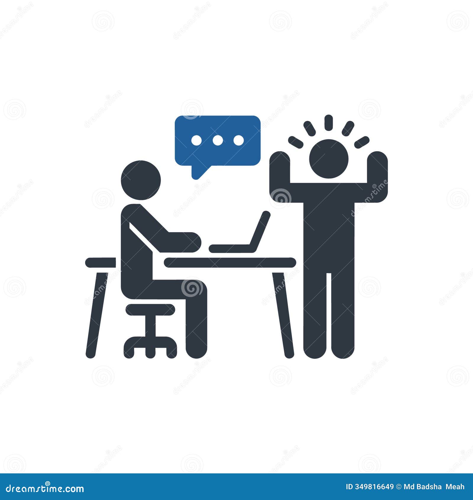 Work Stress and Reaction Icon Stock Vector - Illustration of symbol ...
