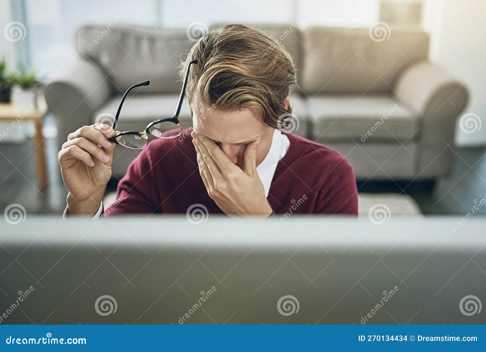 Work Stress - the Struggle is Real. a Young Man Suffering from Stress ...