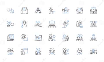 Work Structure Line Icons Collection. Hierarchy, Organization ...