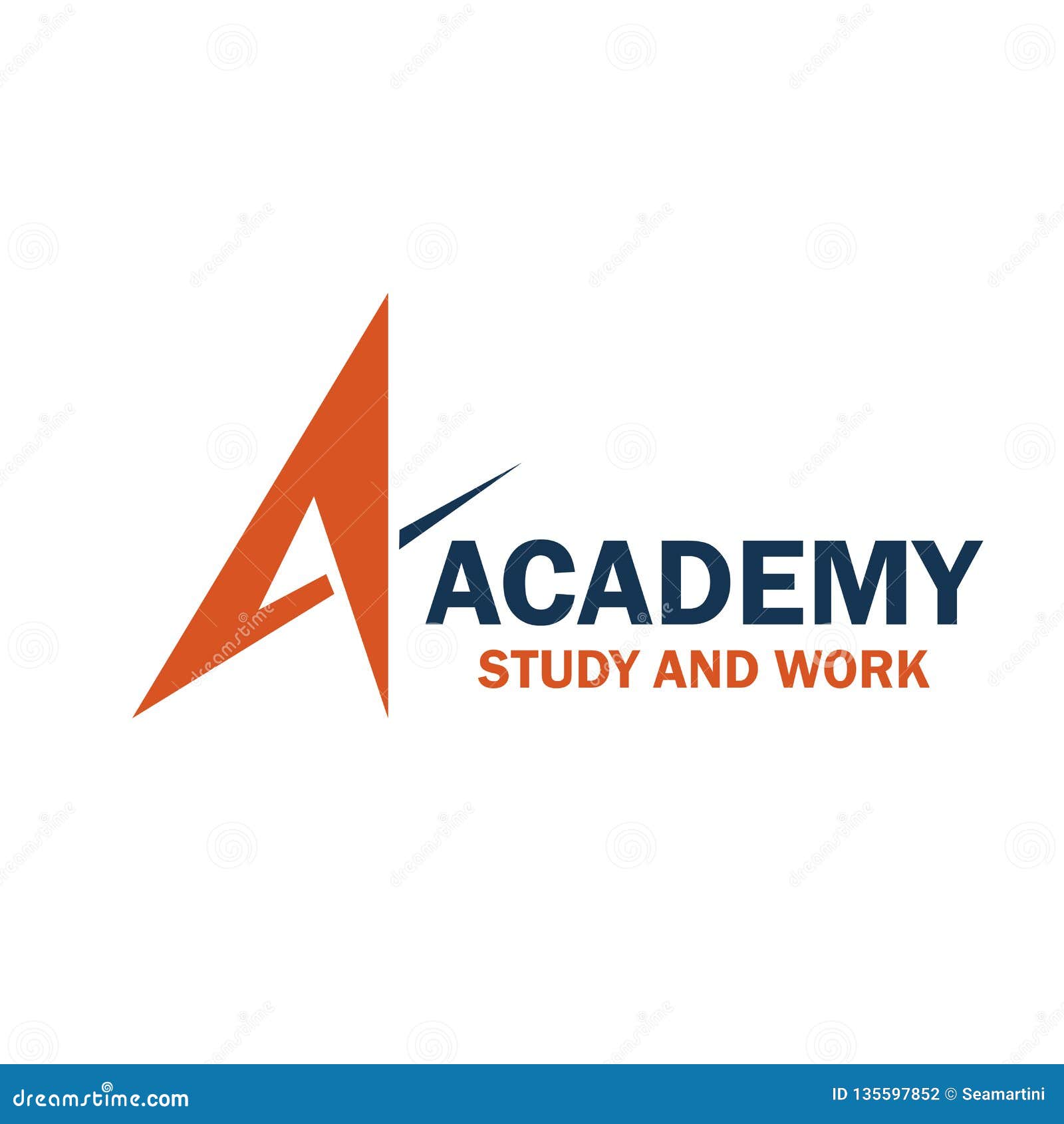 Work and Study Academy Emblem Stock Vector - Illustration of isolated ...