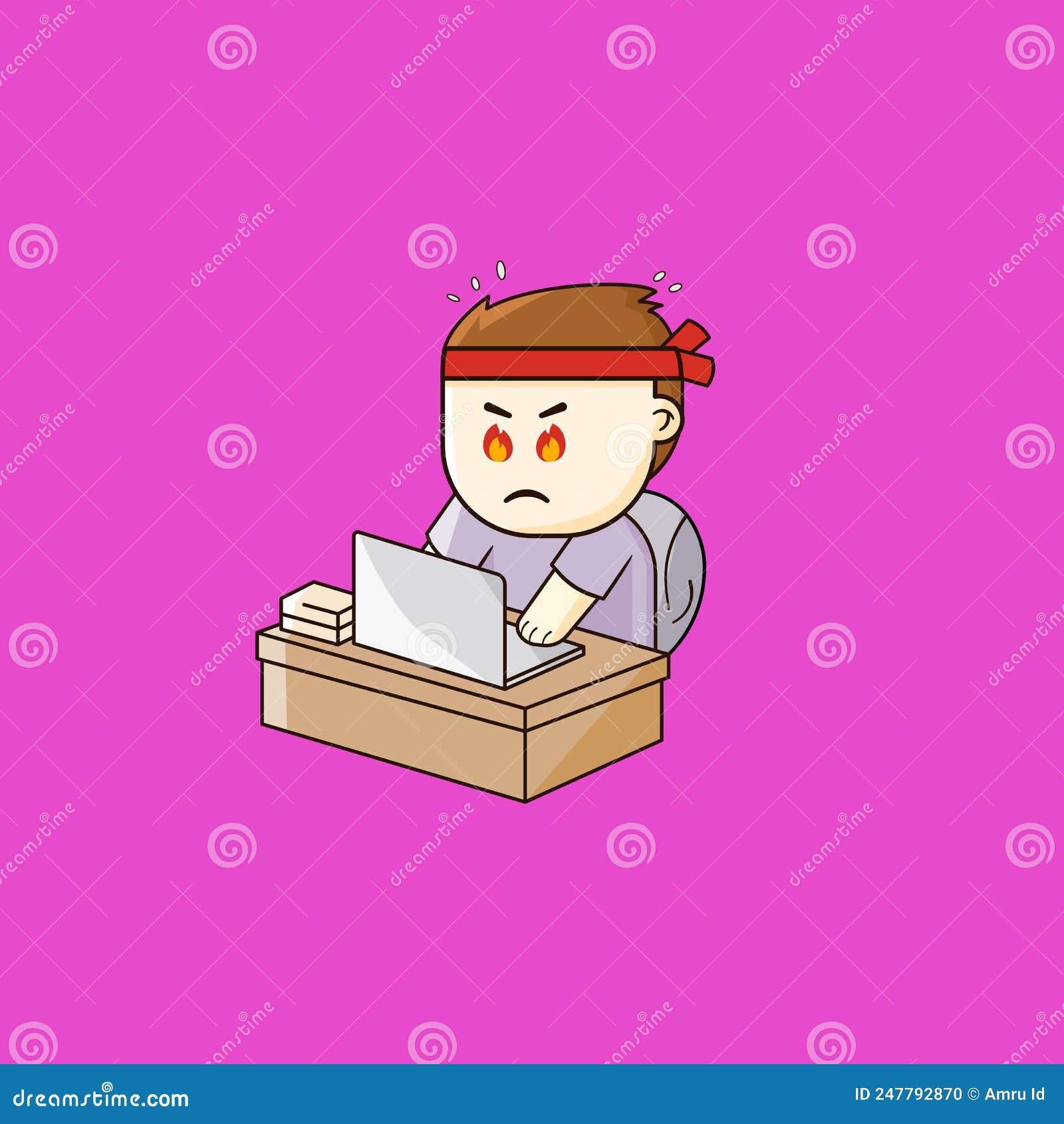 Work and Study Hard Fighting Freelance Illustration Stock Vector ...