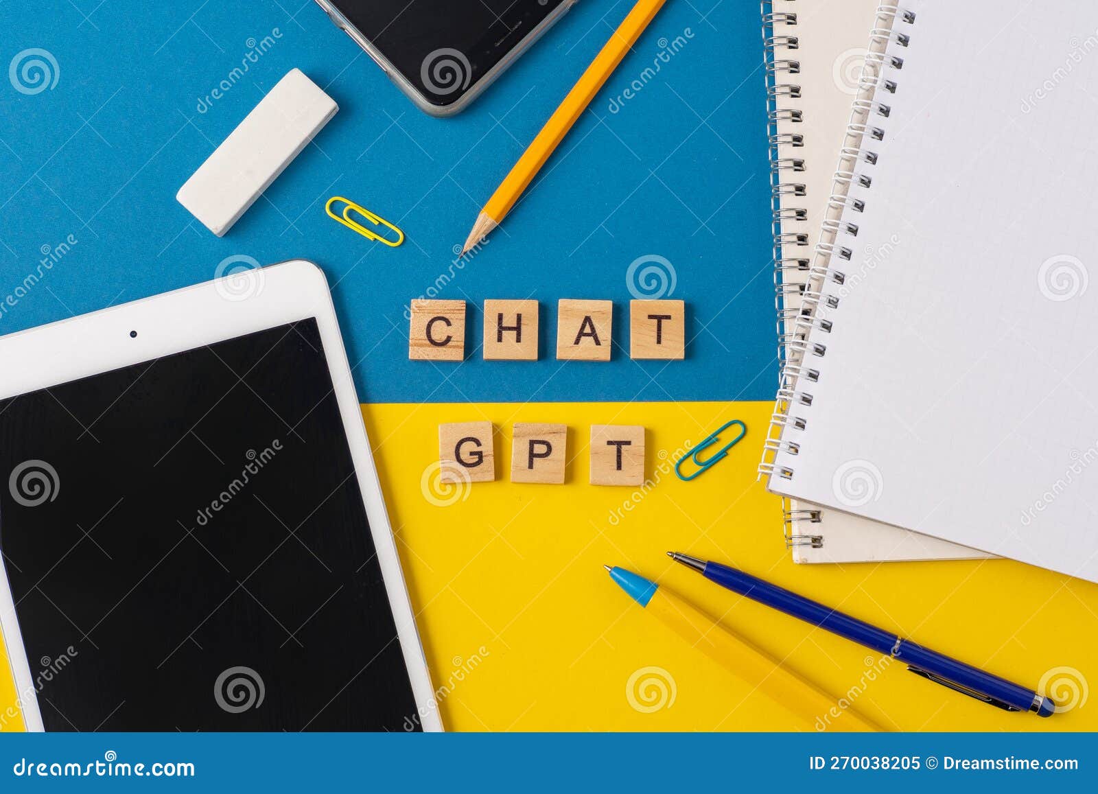 Work and Study with the Help of a Chat Bot. Words in Wooden Letters ...