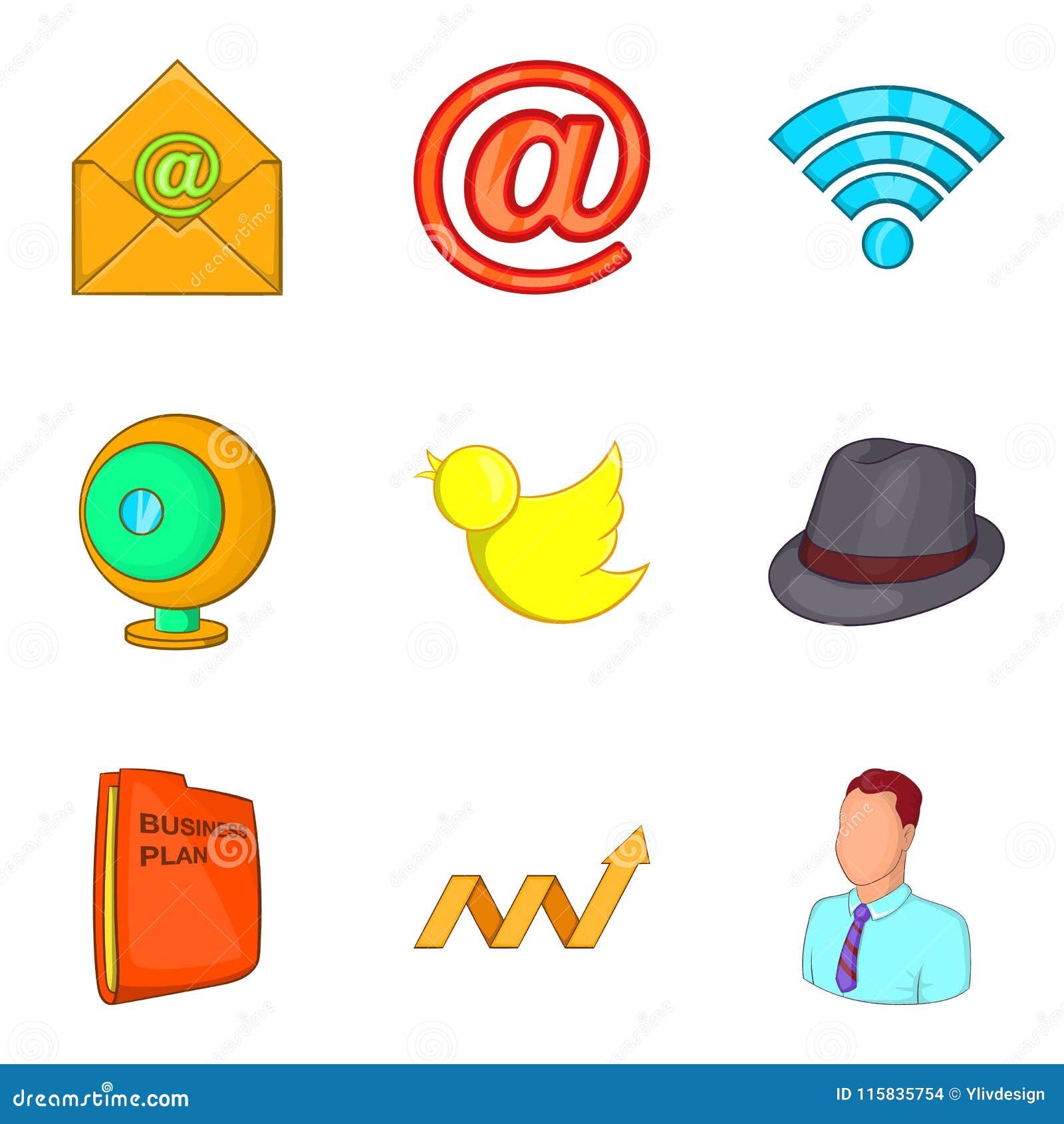Work Study Icons Set, Cartoon Style Stock Vector - Illustration of ...