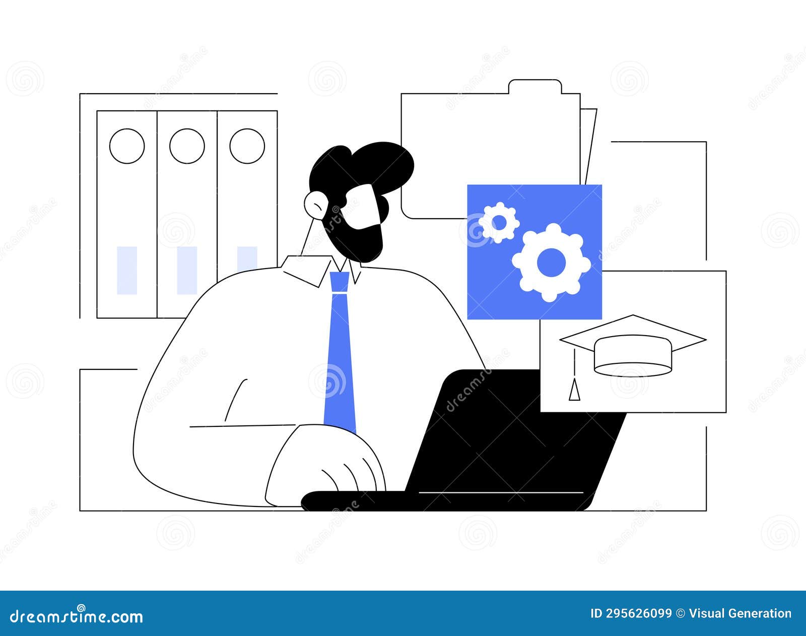 Work and Study Isolated Cartoon Vector Illustrations. Stock Vector ...