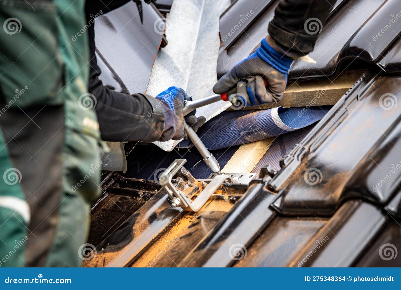 Fastening a Bracket for a Solar Panel Mounting System To a Roof Stock ...