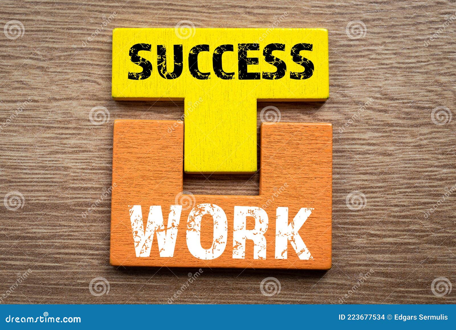 Work and Success Concept. Colored Wooden Blocks Stock Photo - Image of ...