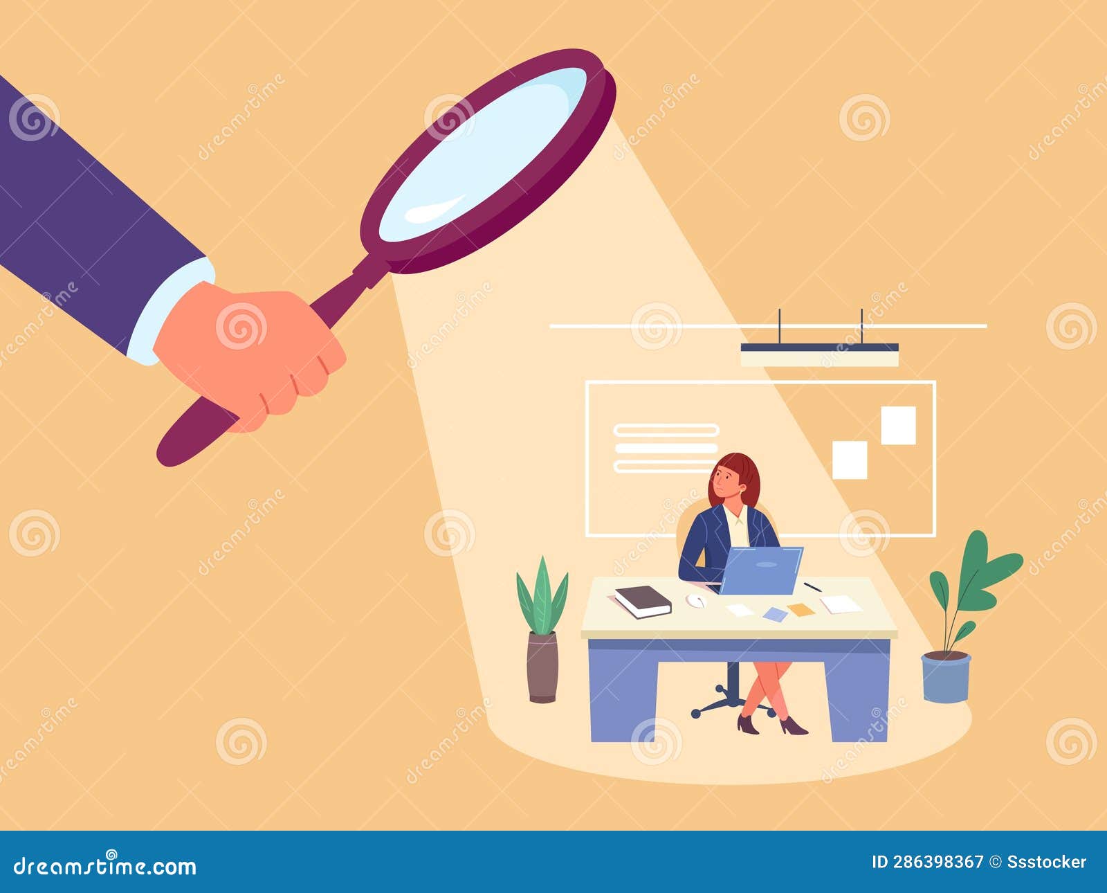 Work Supervision. Employee Control, Observational Boss Supervise ...