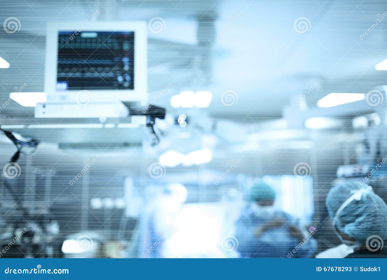 Work of Surgeons in Operating Room with Modern Equipment, Unfocused ...