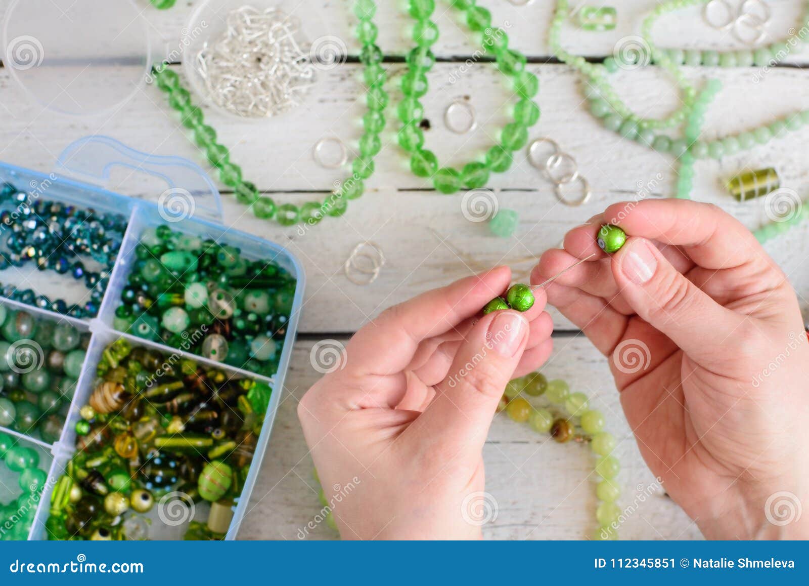 Making jewelry at home stock image. Image of colorful - 112345851