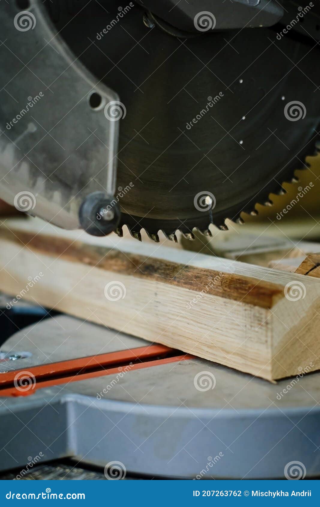 Work Table of a Carpenter with a Gouge and a Pile of Wood Chips ...