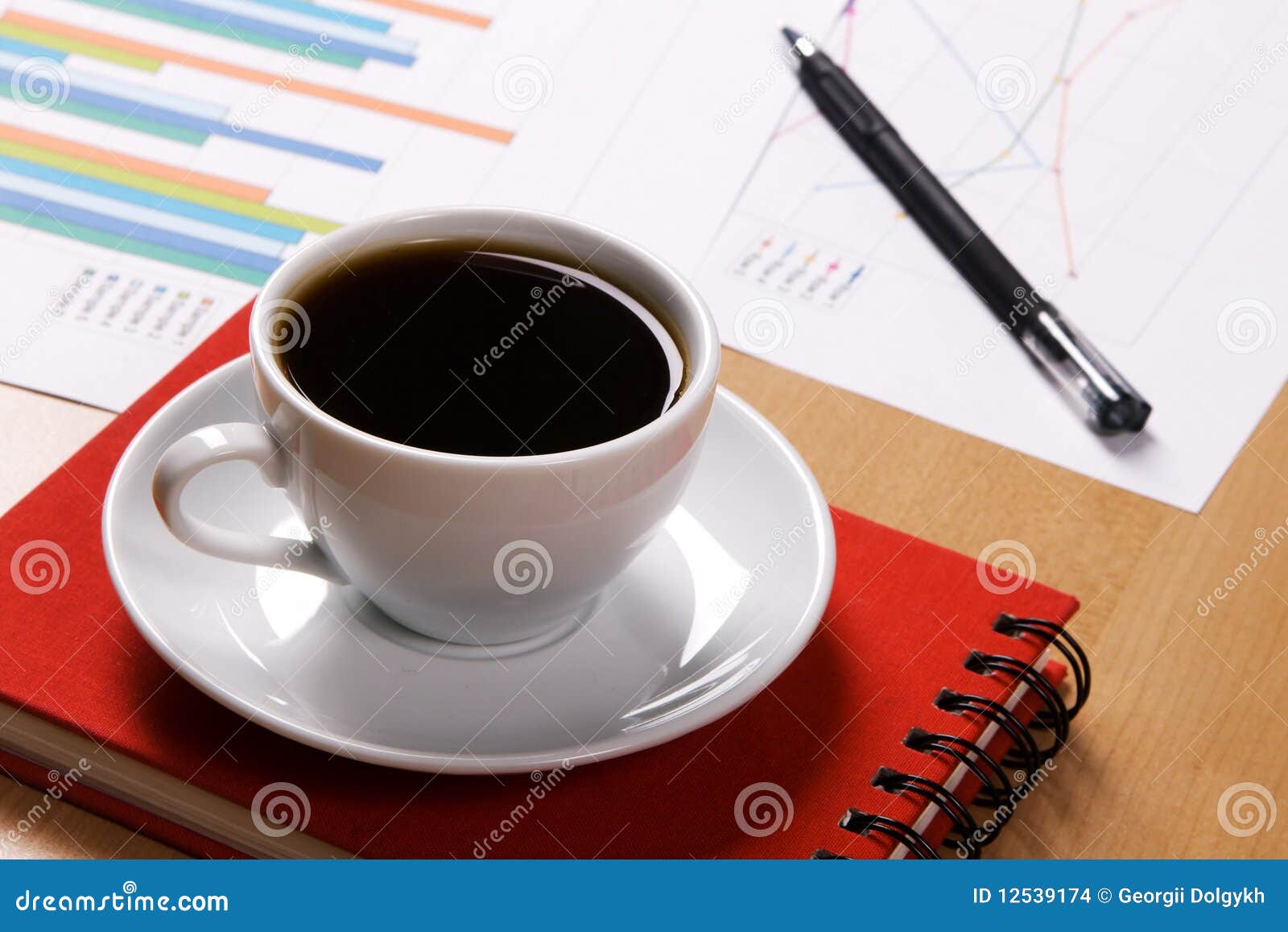 Work-table Covered with Documents Stock Photo - Image of diary, graph ...