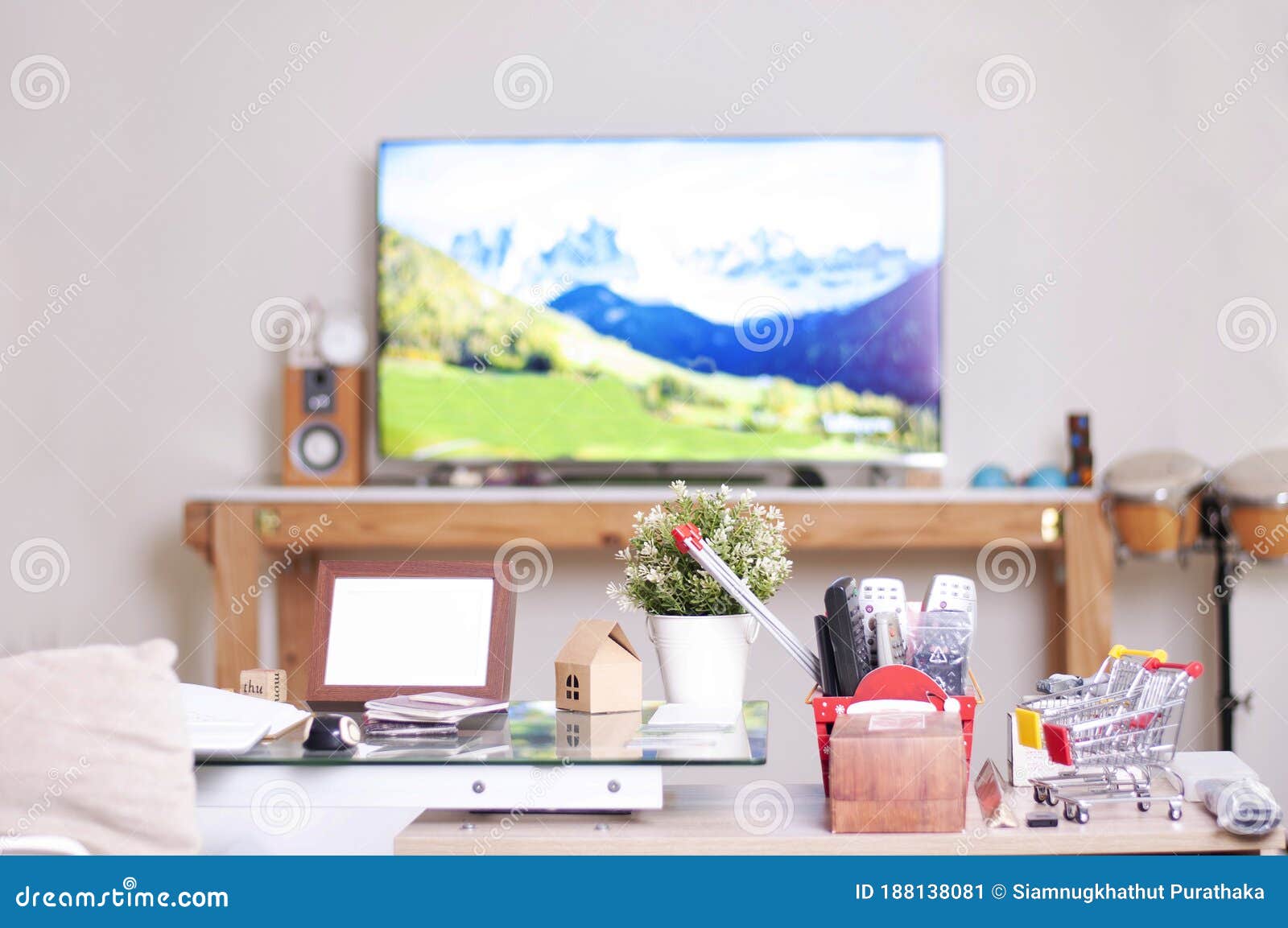 Work table at home stock image. Image of coronavirus - 188138081