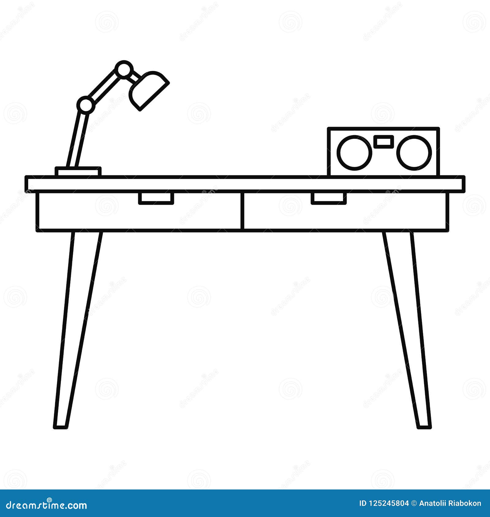 Work Table Icon, Outline Style Stock Vector - Illustration of education ...