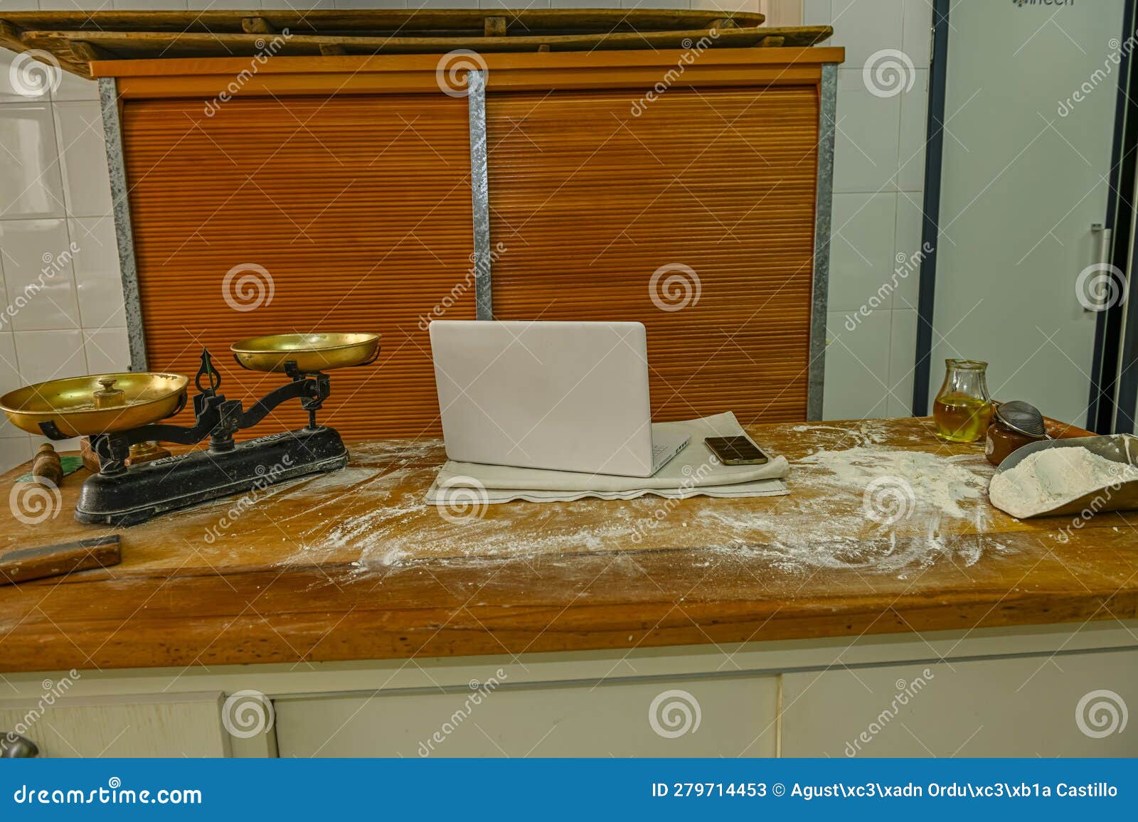 Work Table of a Traditional Bakery. Stock Image - Image of chef ...