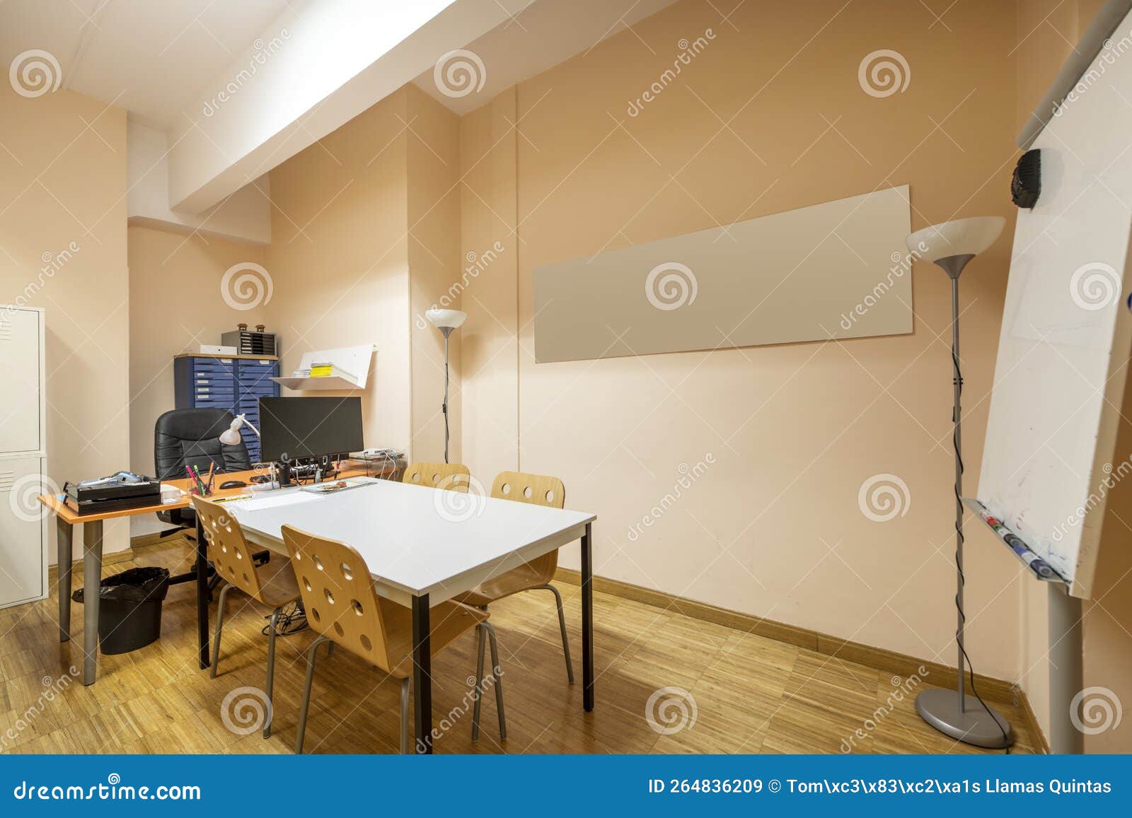 Work Tables in an Office with a Blackboard of Deleble Markers Stock ...