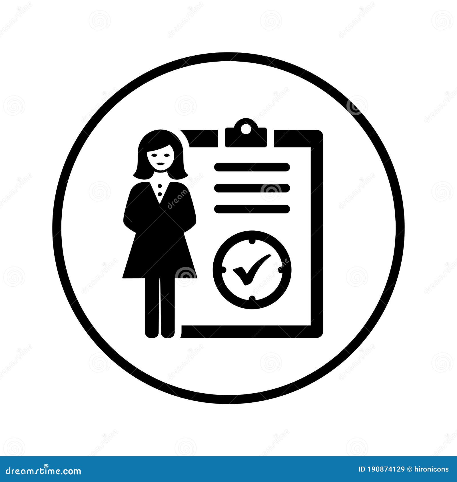 Work, Task Complete Icon / Black Color Stock Vector - Illustration of ...