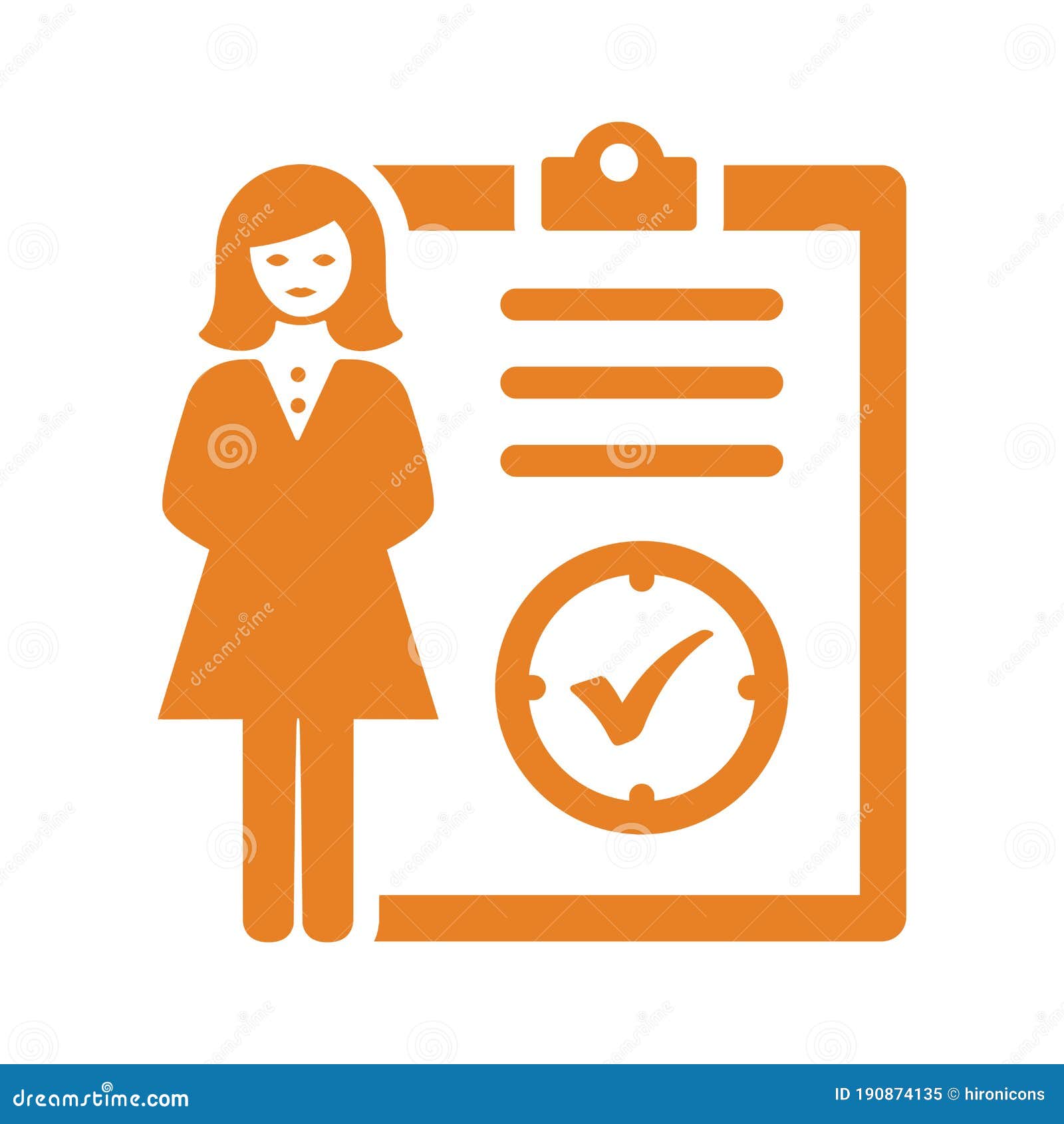 Work, Task Complete Icon / Orange Color Stock Vector - Illustration of ...