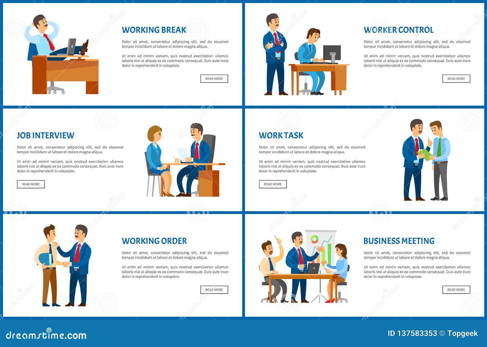 Work Task and Order of Boss, Job Interview Candidate Stock Vector ...