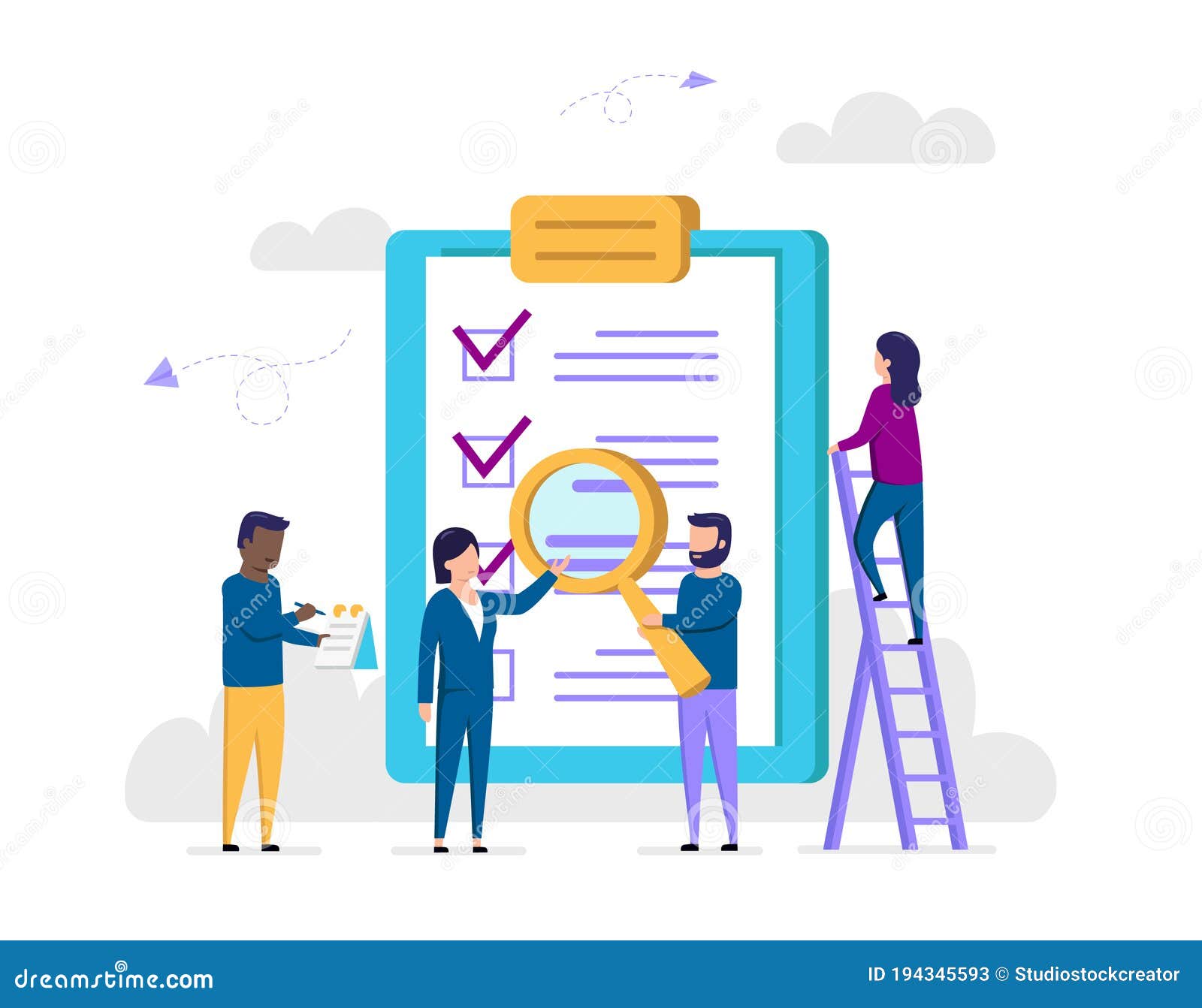 Work Tasks Implementation Concept. Coworkers Notice Three of Four ...