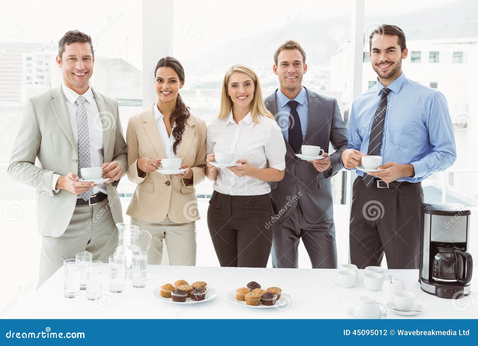 Work Team during Break Time in Office Stock Photo - Image of five ...