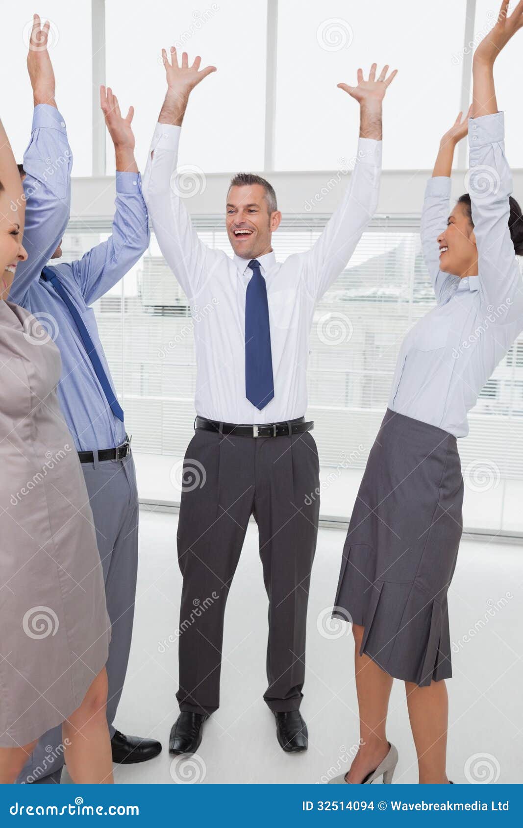Work Team Cheering Together Stock Photo - Image of shirt, adult: 32514094