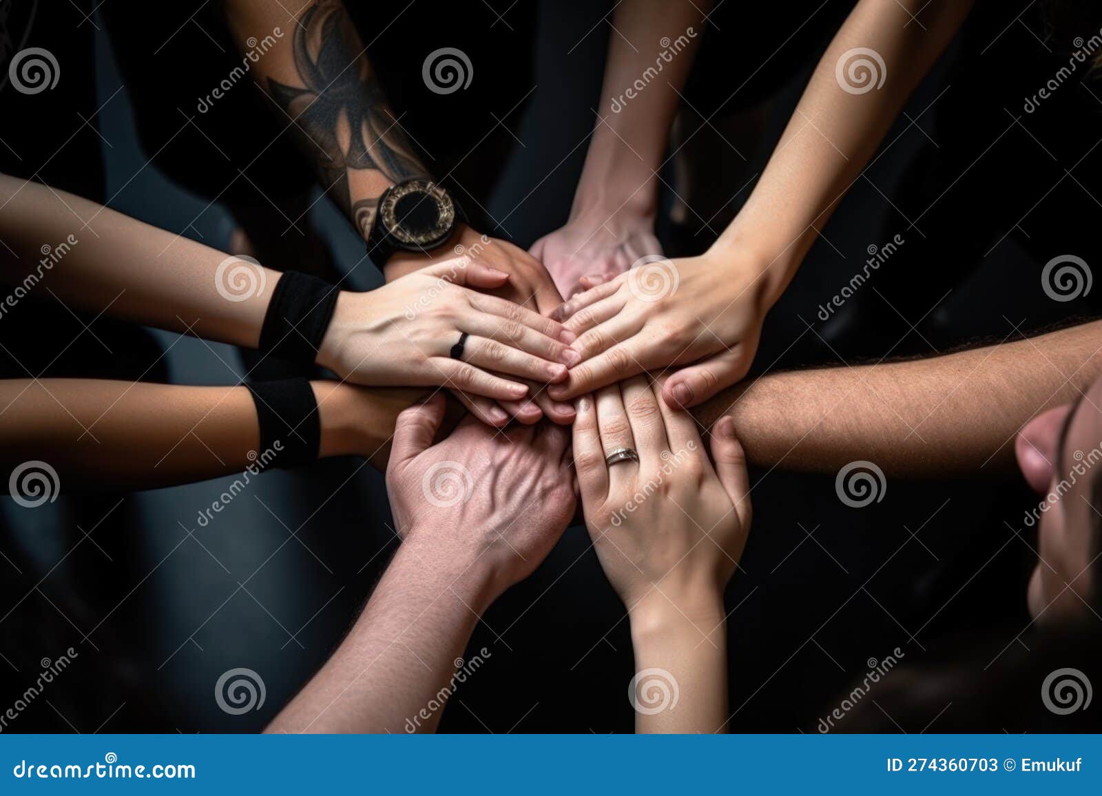 Work Team Hands United Generative Ai Stock Illustration - Illustration ...