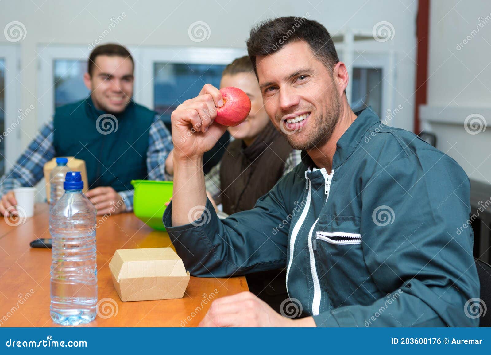 Work Team Having Lunch Break Stock Photo - Image of pose, work: 283608176