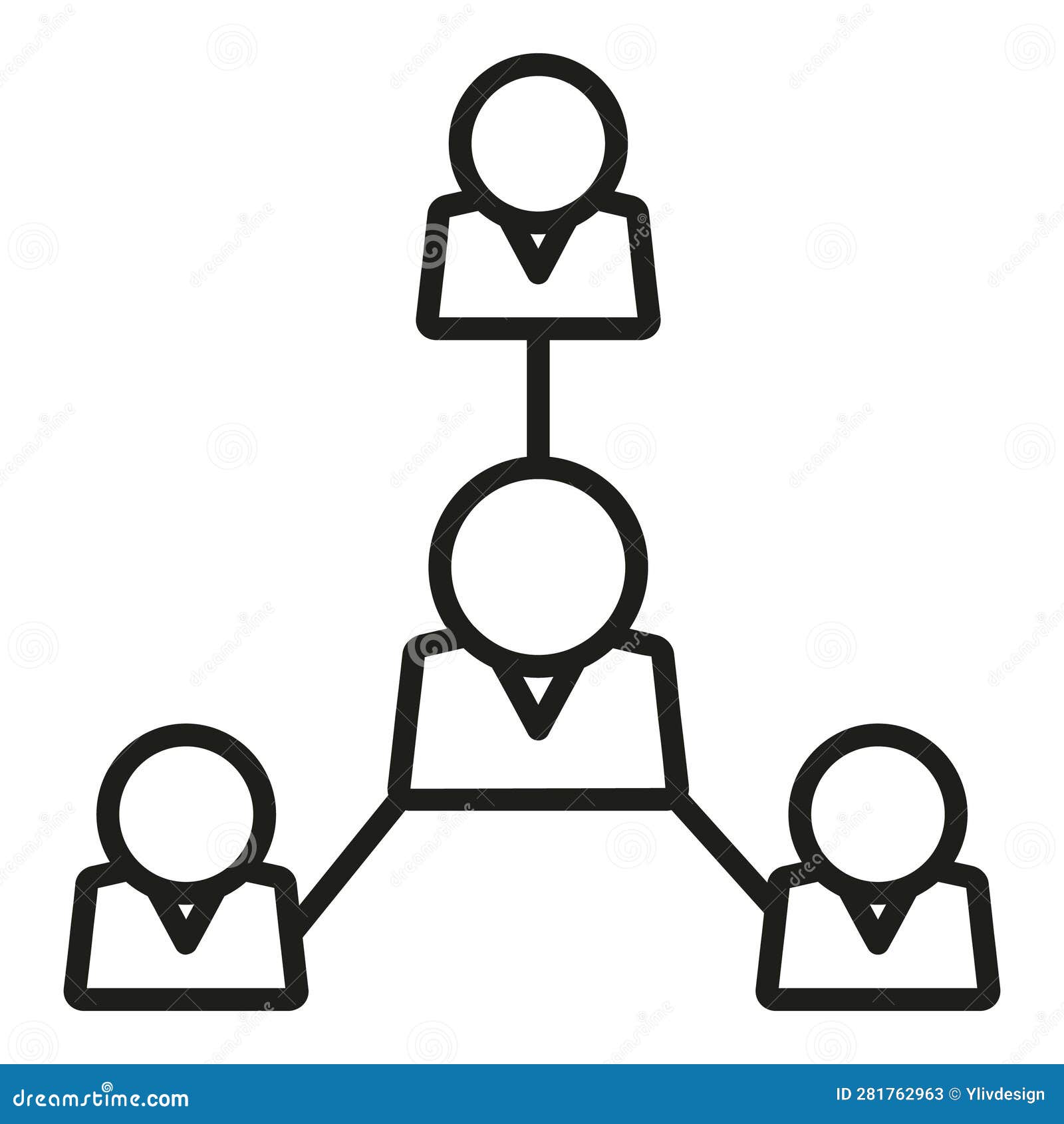 Work Team Icon Outline . Human Manager Stock Illustration ...