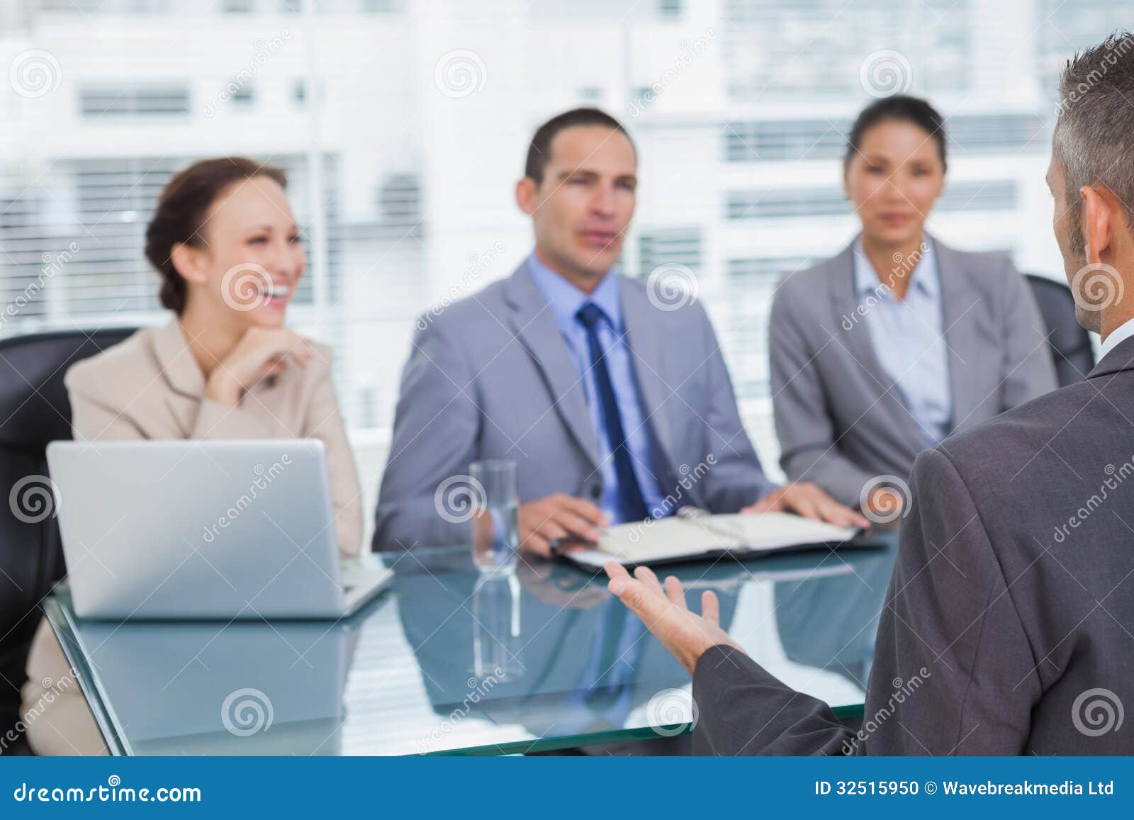 Work Team Interviewing Experienced Man Stock Photo - Image of ...
