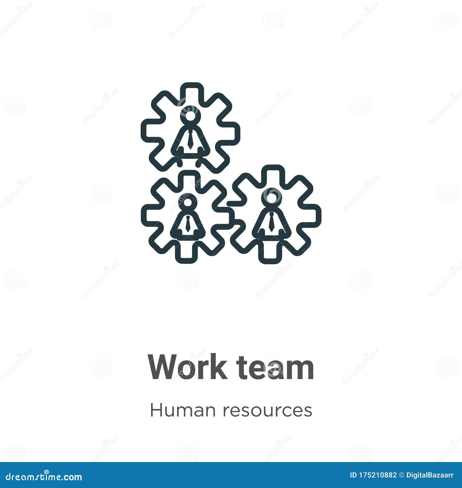 Work Team Outline Vector Icon. Thin Line Black Work Team Icon, Flat ...