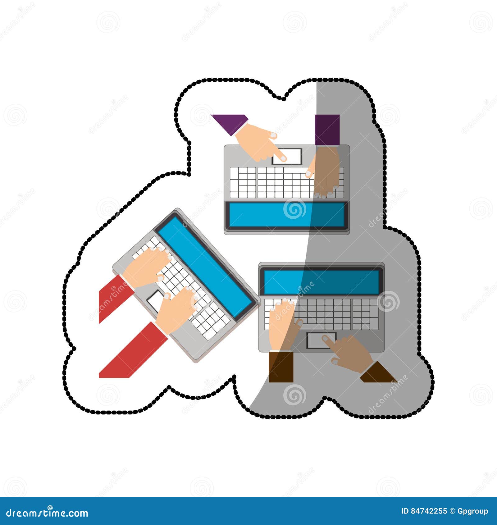 Work and Technology Concept Stock Vector - Illustration of colorful ...