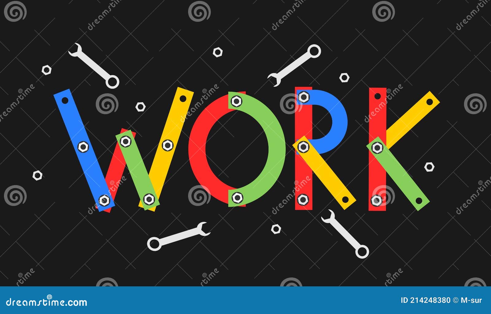 Work - Text, Letters And Word Is Made Of Tools. Vector Illustration ...
