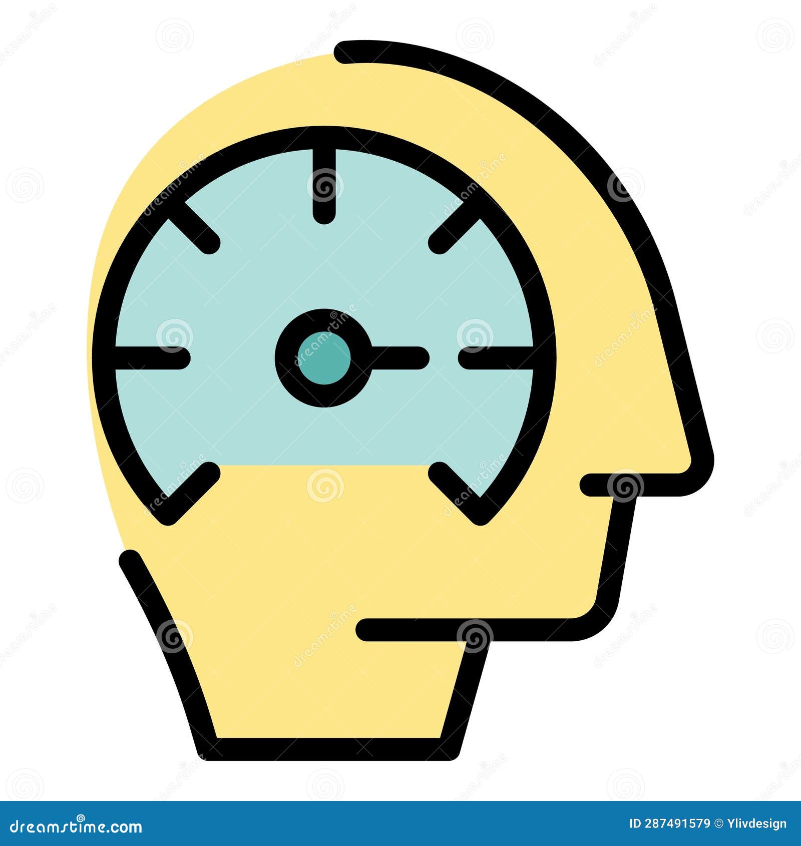 Work Thinking Icon Vector Flat Stock Illustration - Illustration of ...