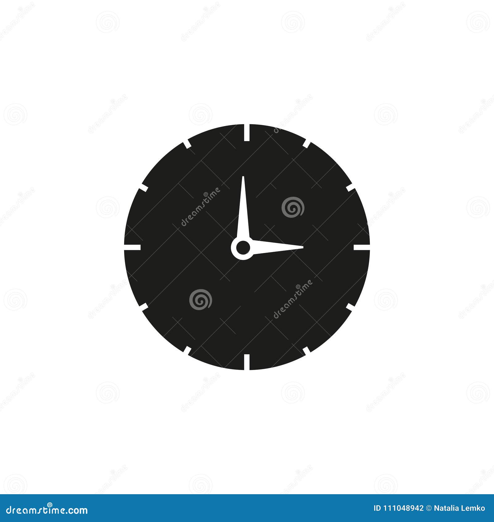 Work time black clock icon stock vector. Illustration of deadline ...