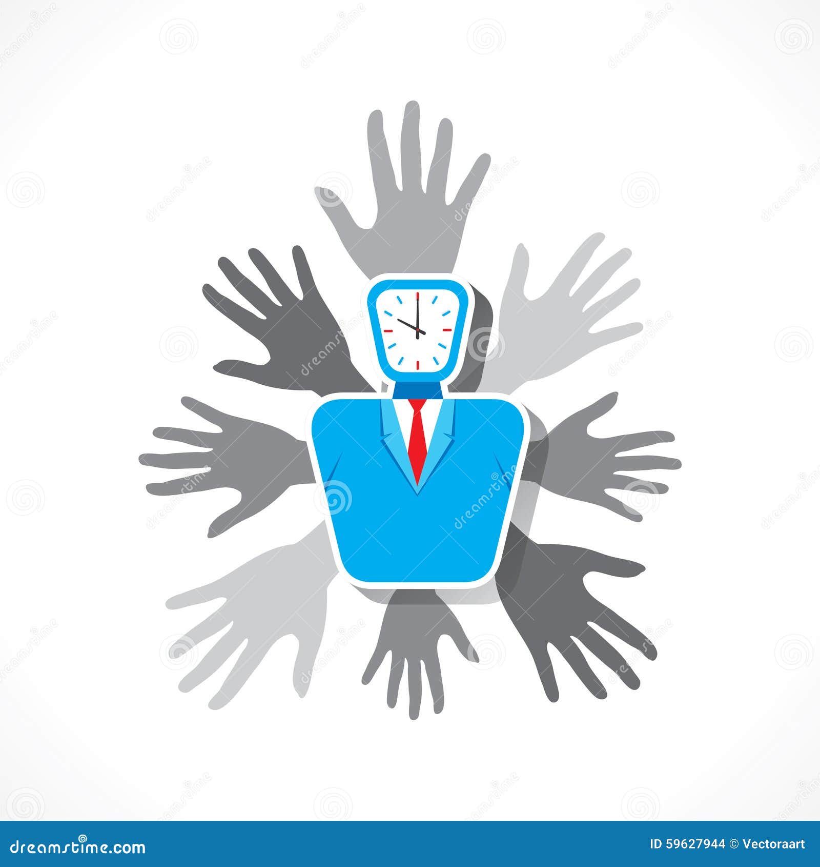 Work on Time Concept Design Stock Vector - Illustration of member, flat ...