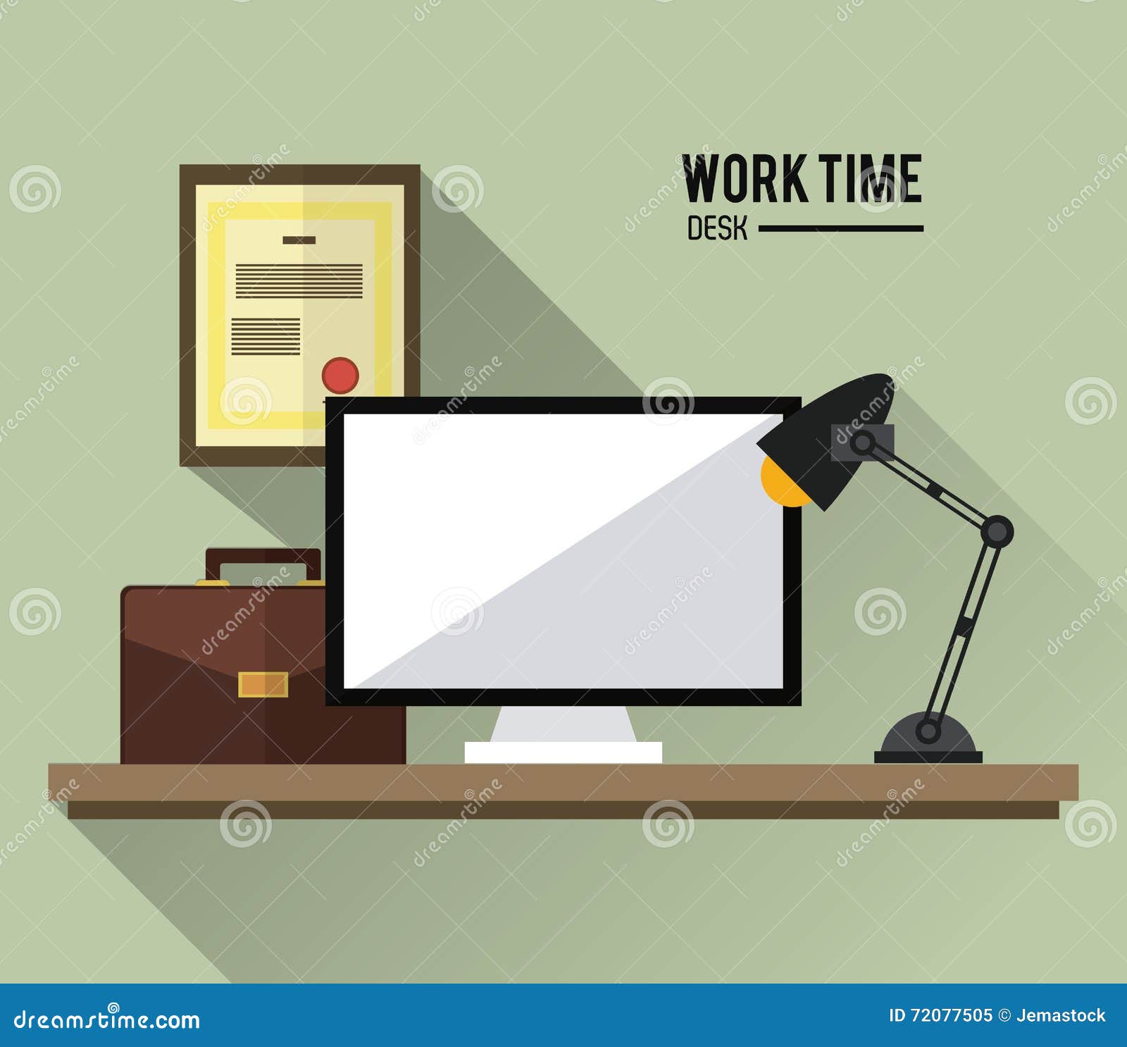 Work Time Design. Office Icon. Colorful Illustration Stock Vector ...