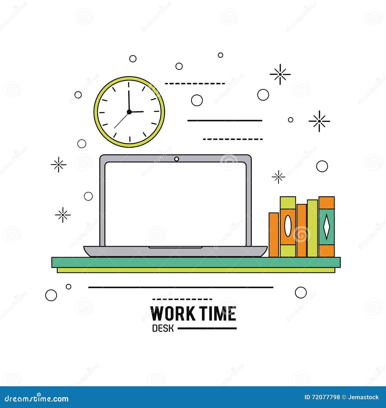 Work Time Design. Office Icon. Colorful Illustration Stock Vector ...