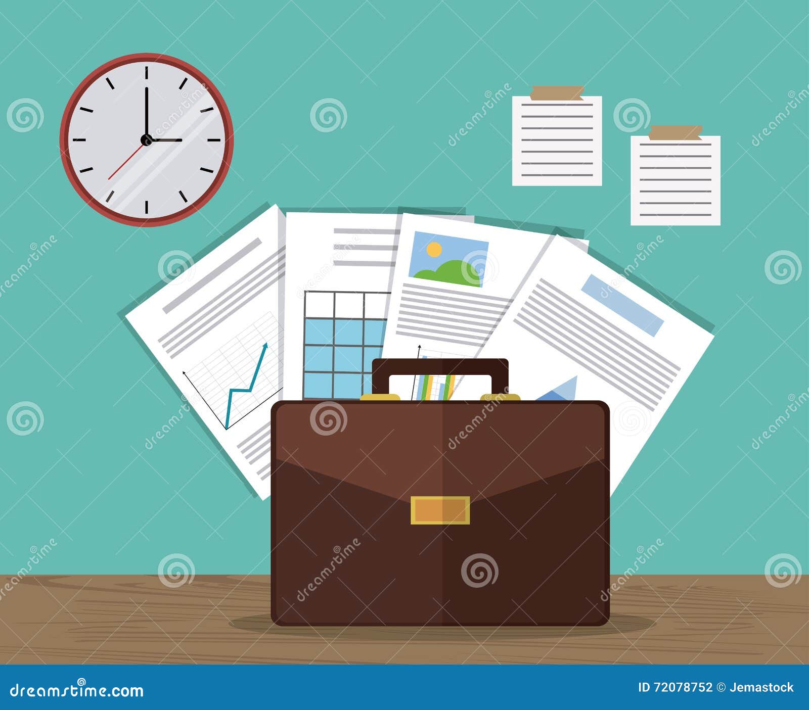Work Time Design. Office Icon. Colorful Illustration Stock Vector ...