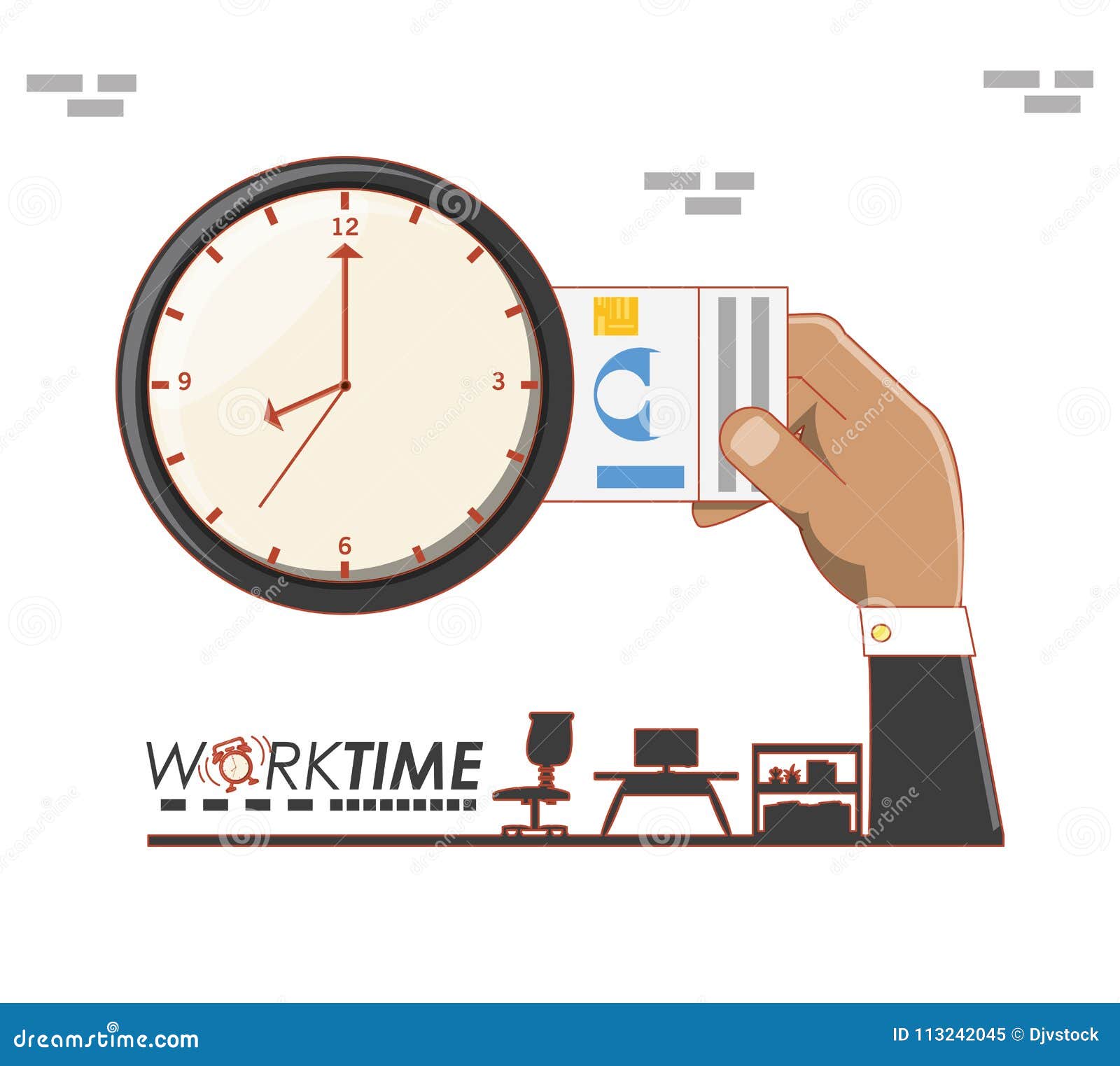 Work time elements icons stock vector. Illustration of management ...