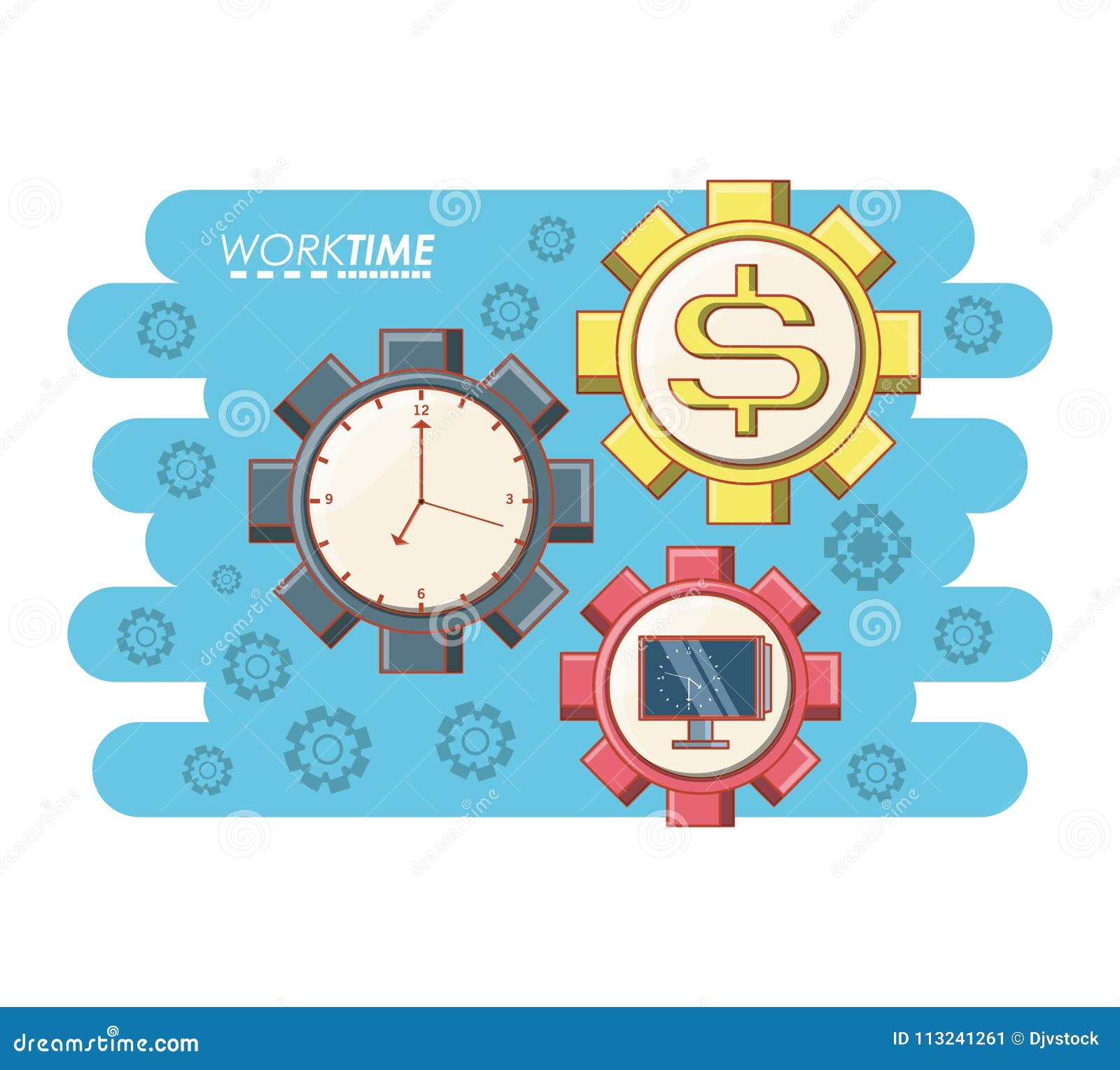 Work time elements icons stock vector. Illustration of business - 113241261