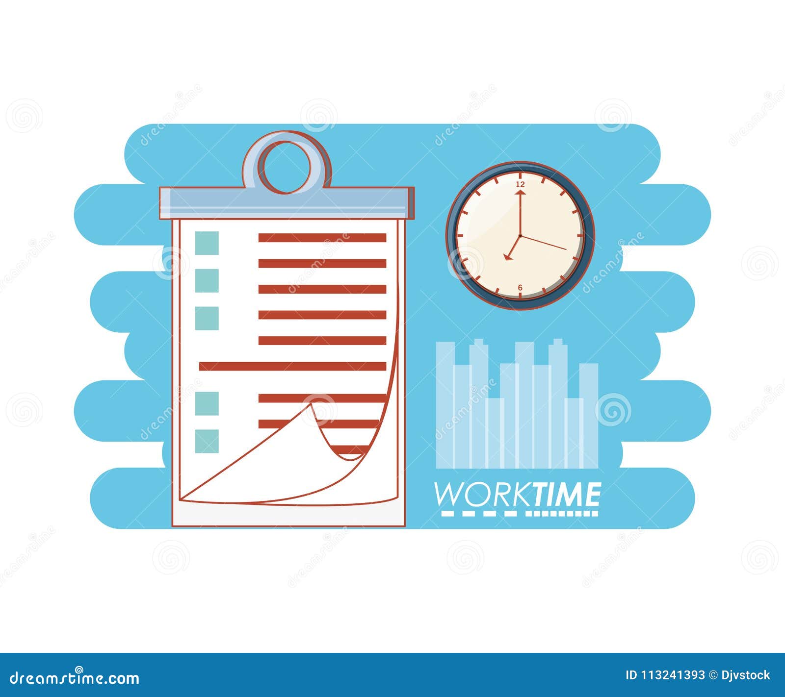 Work time elements icons stock vector. Illustration of clipboard ...