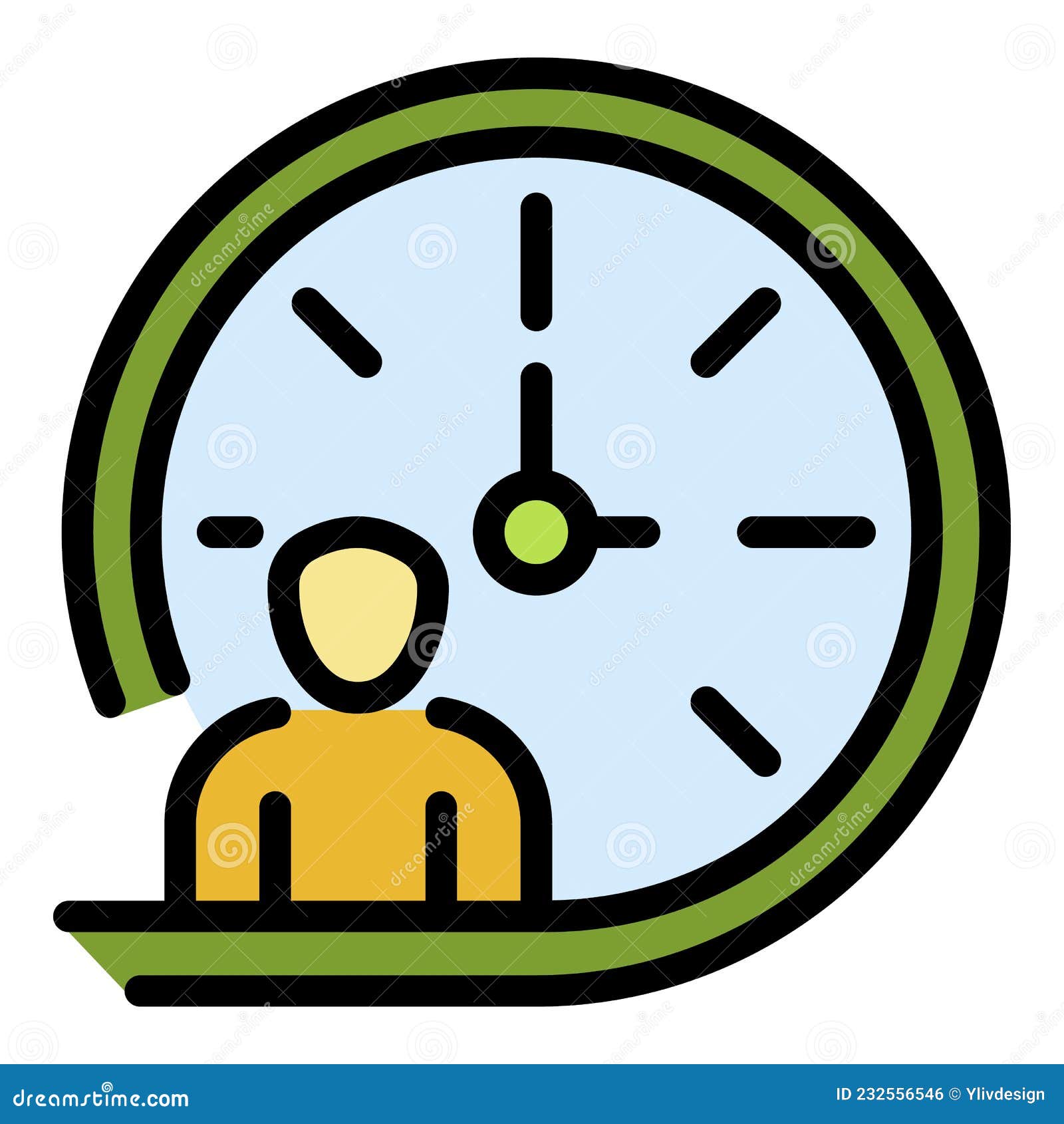 Work Time Icon Color Outline Vector Stock Vector - Illustration of ...
