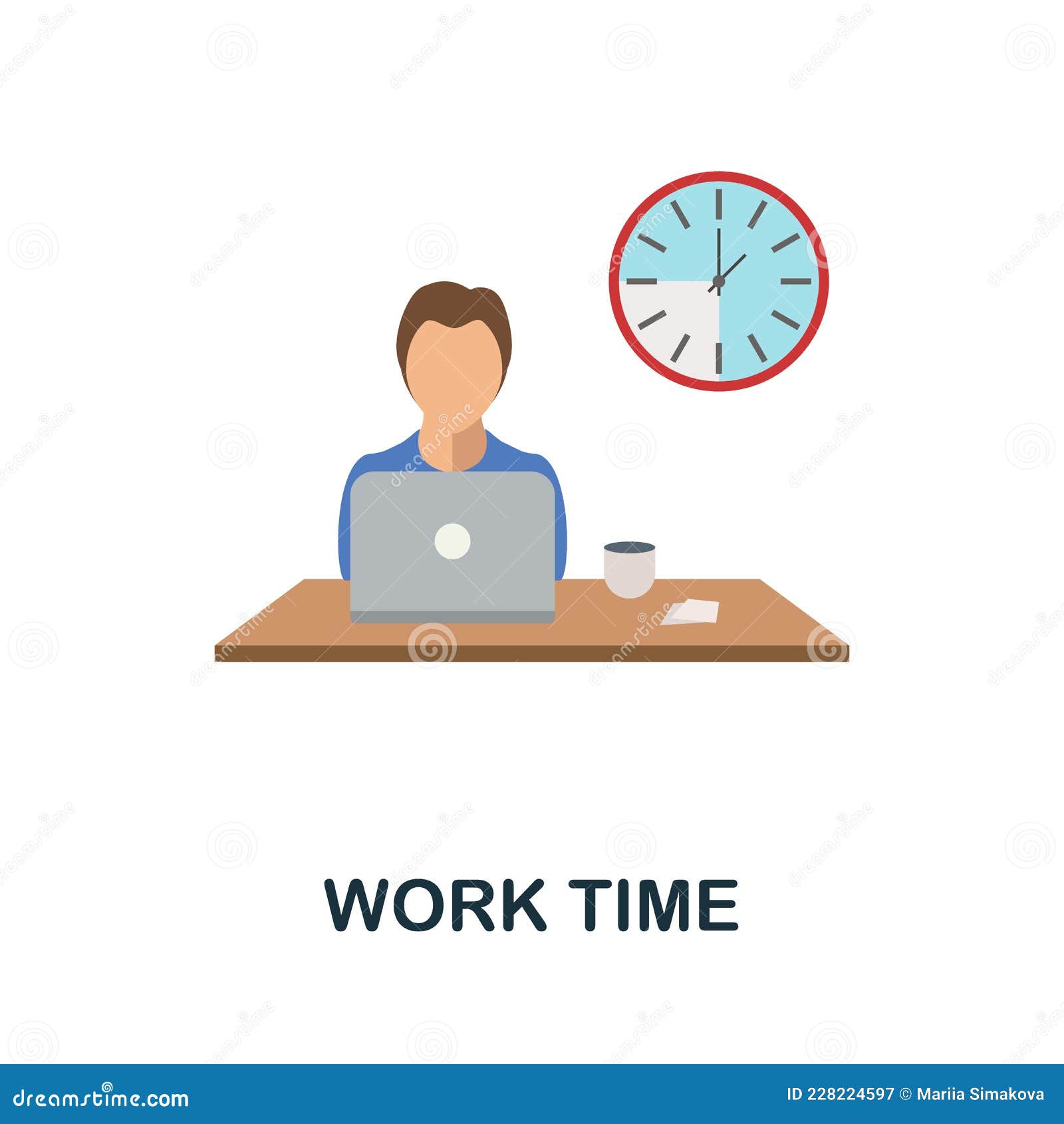 Timecard Employee Weekly Wages Timeclock Time Card Cartoon Vector ...
